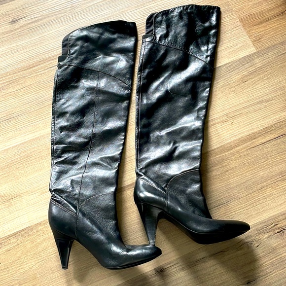 Guess | Shoes | Guess All Leather 6 2 Over The Knee Heeled Boot | Poshmark